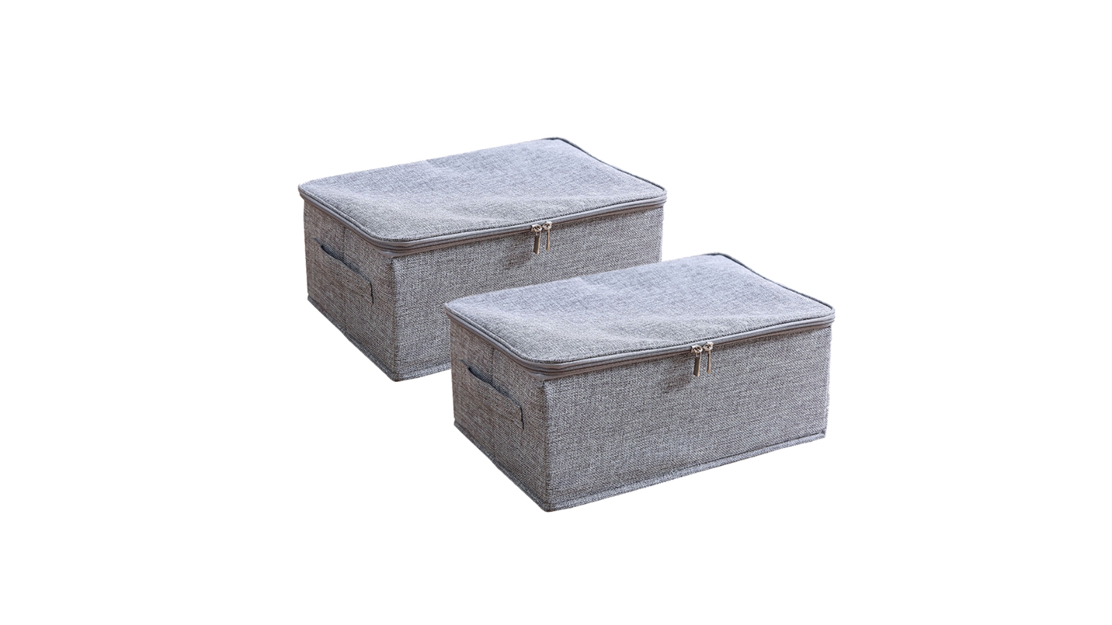SOGA 2 Piece Grey Portable Double Zipper Storage Box - Large | Harvey ...