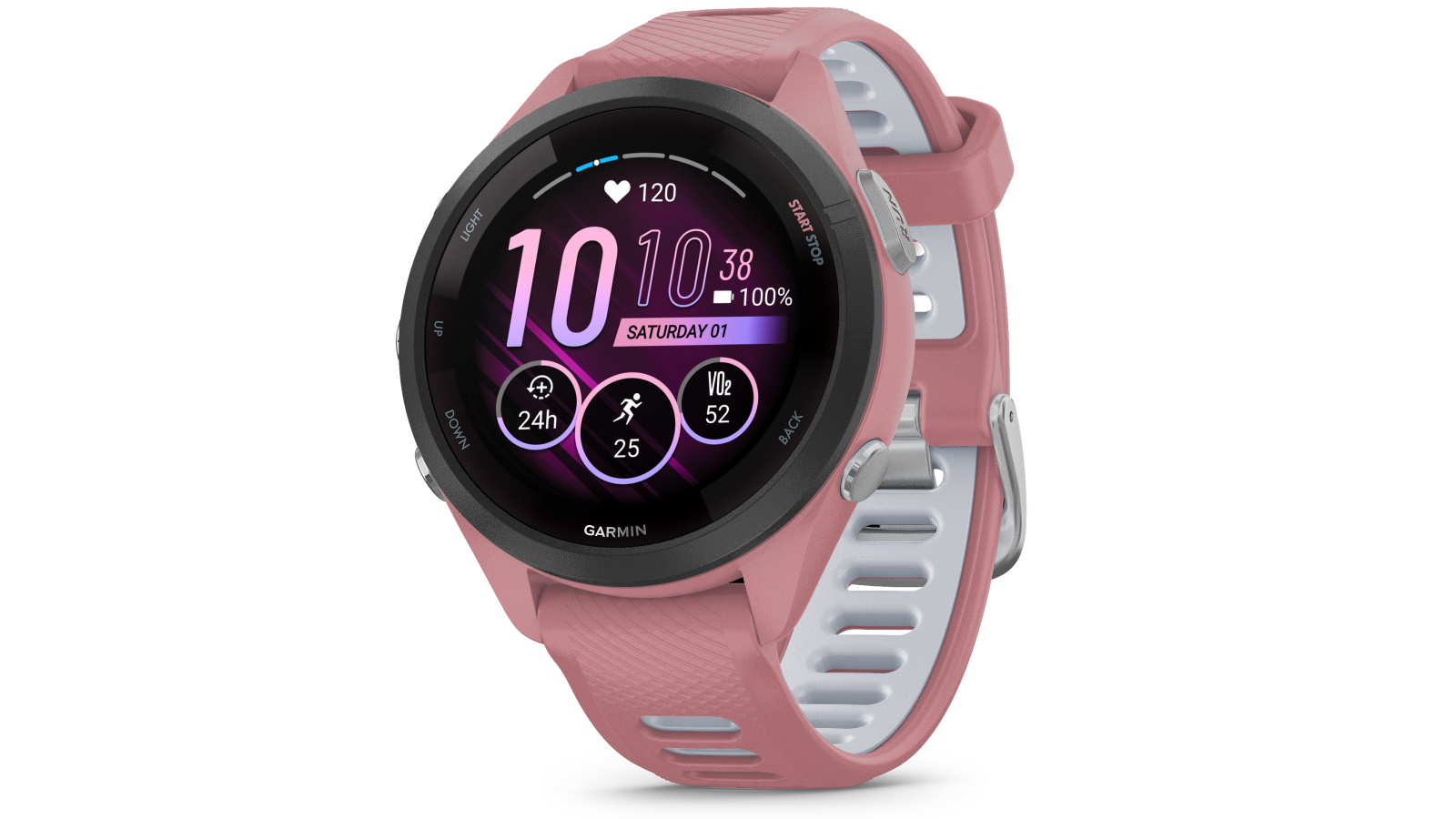 Garmin Forerunner 265S Smart Watch - Black Bezel with Light Pink Case ...