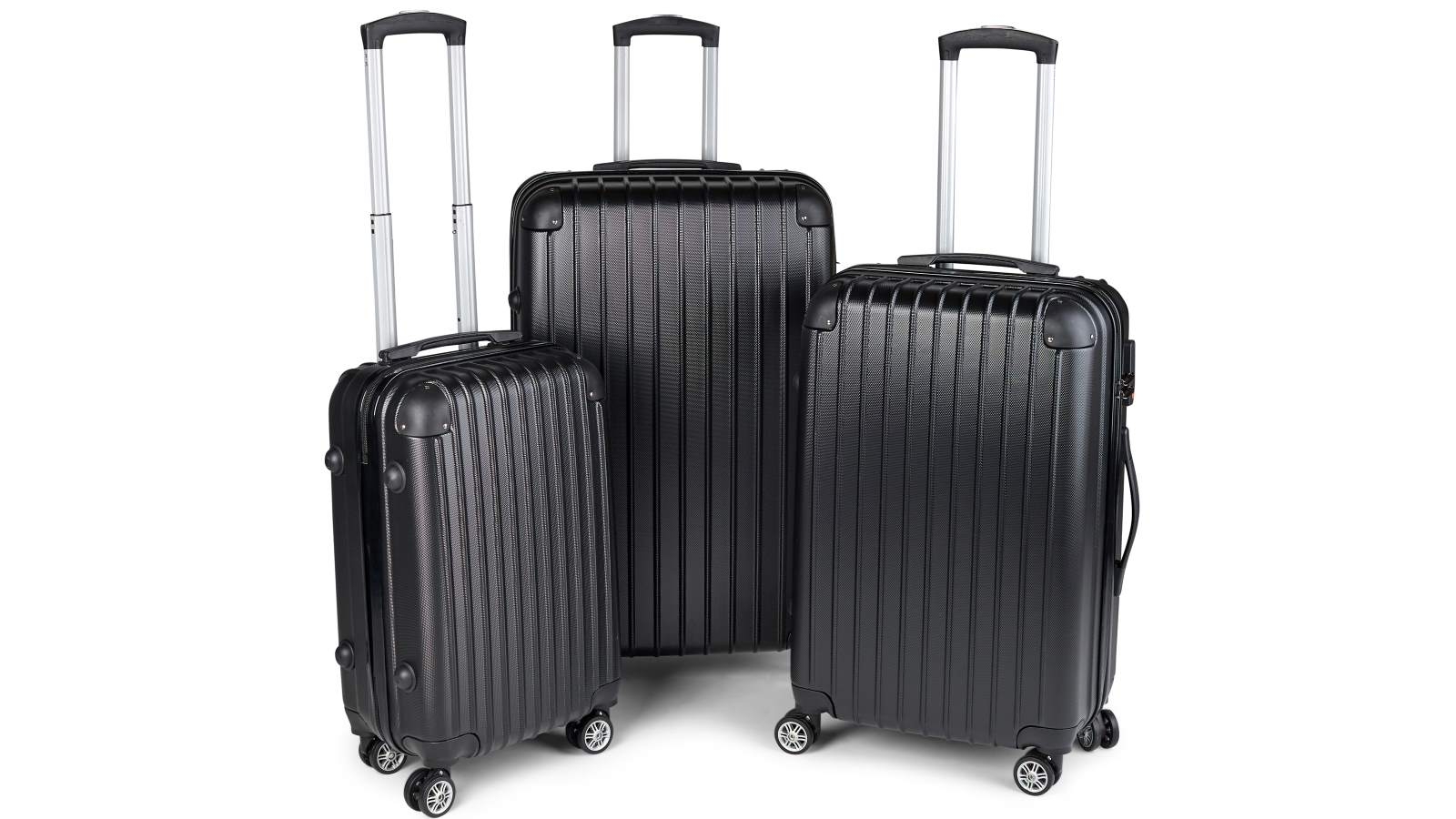 Milano 3 Piece Premium Luggage Set - Black | Harvey Norman