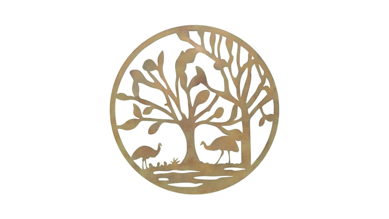 High St Emu Family Laser-Cut Round Wall Art | Harvey Norman