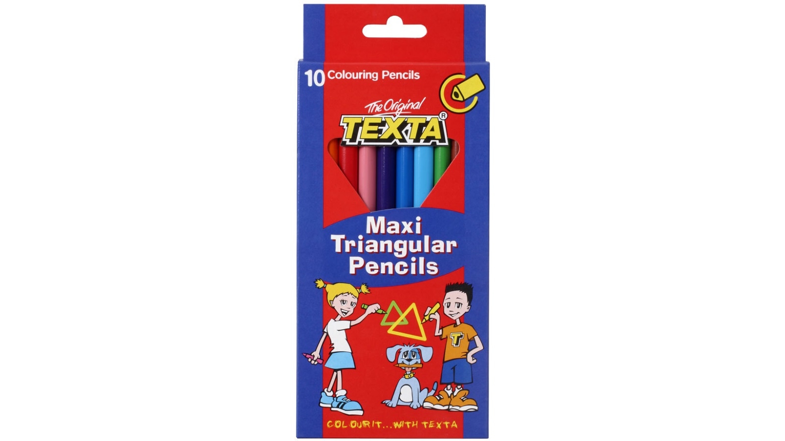 Texta 10-Piece Maxi Triangular Colouring Pencils | Harvey Norman