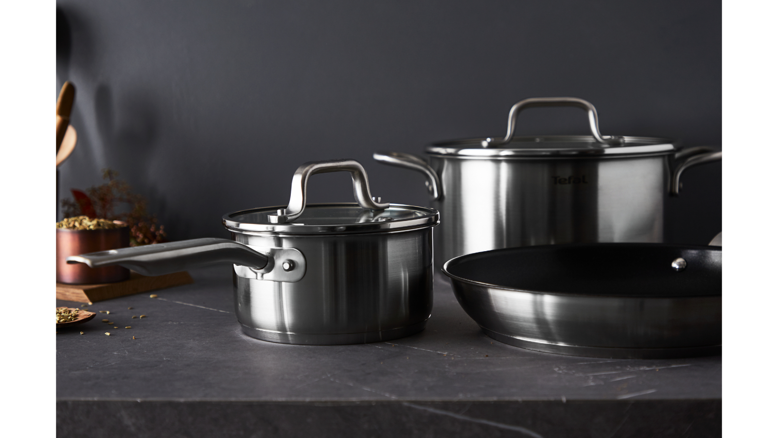 Tefal 4 Piece Virtuoso Induction Set - Stainless Steel | Harvey Norman