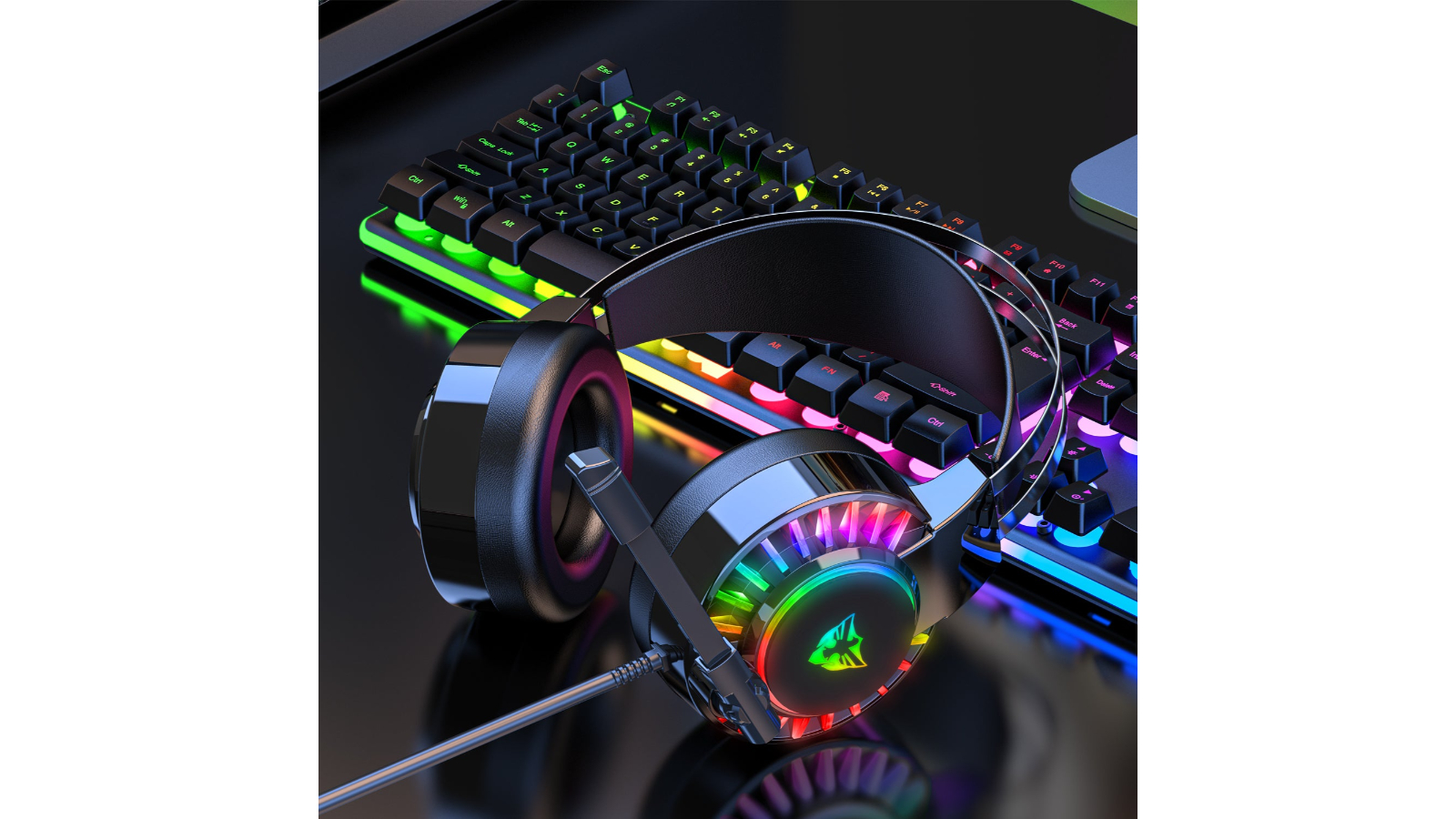 Megajoy G605 RGB Backlight Gaming Headphone with Microphone | Harvey Norman