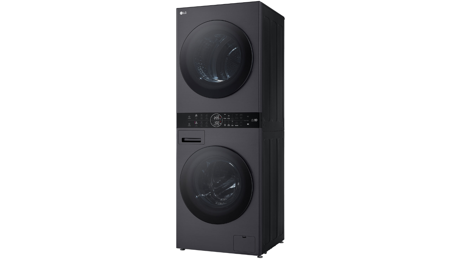 LG 12kg/10kg WashTower Dual Inverter Heat Pump - Matte Black | Harvey ...