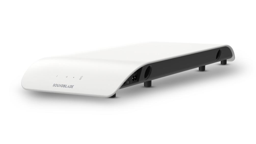 BlueAnt SoundBlade Under Monitor SoundBar - White | Harvey Norman