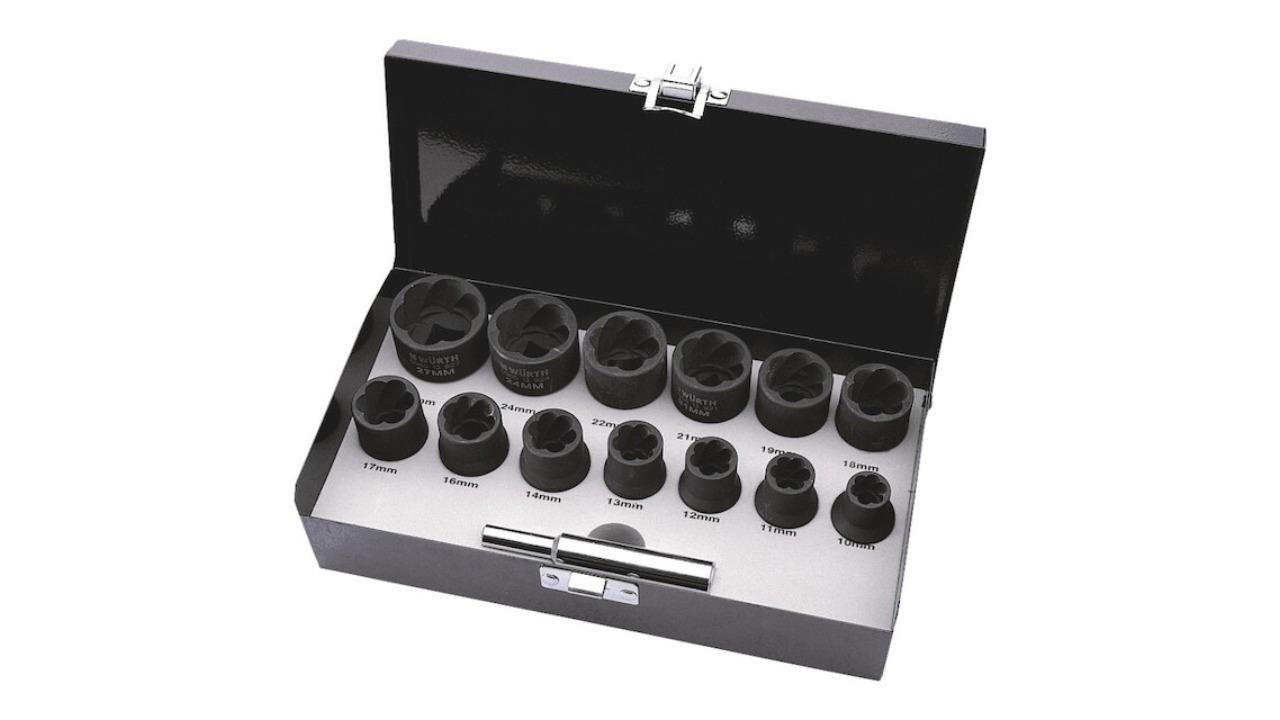 Wurth 14 Piece Spiral Twist Socket Nut - 1/2inch | Harvey Norman