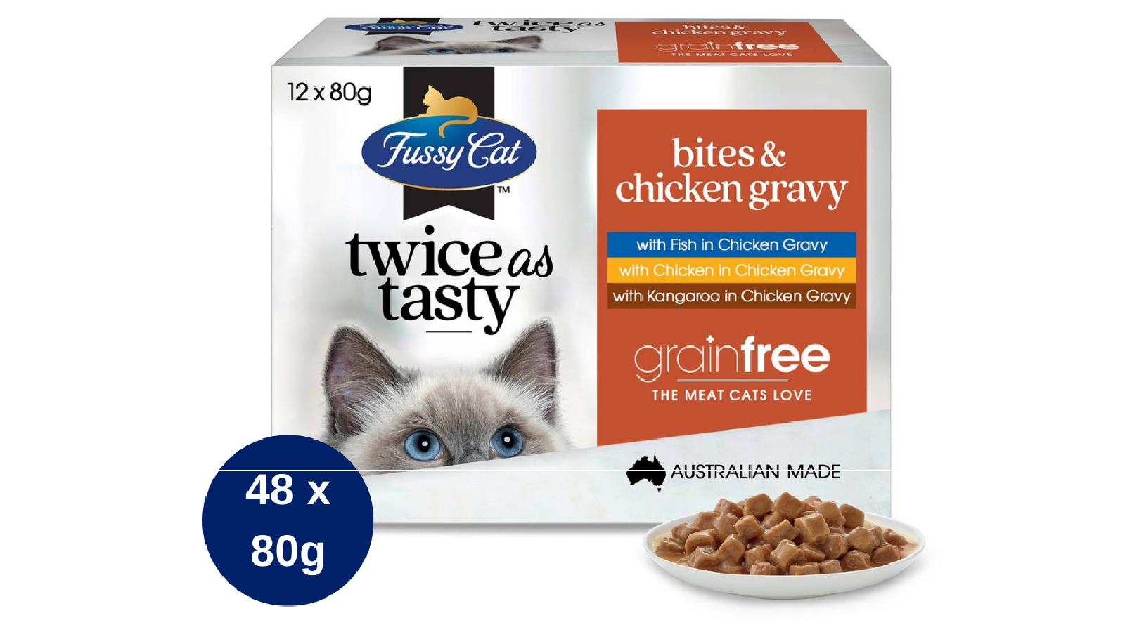 Fussy Cat Grain Free 48x Wet Cat Food Bulk Pack With Australian Meat ...