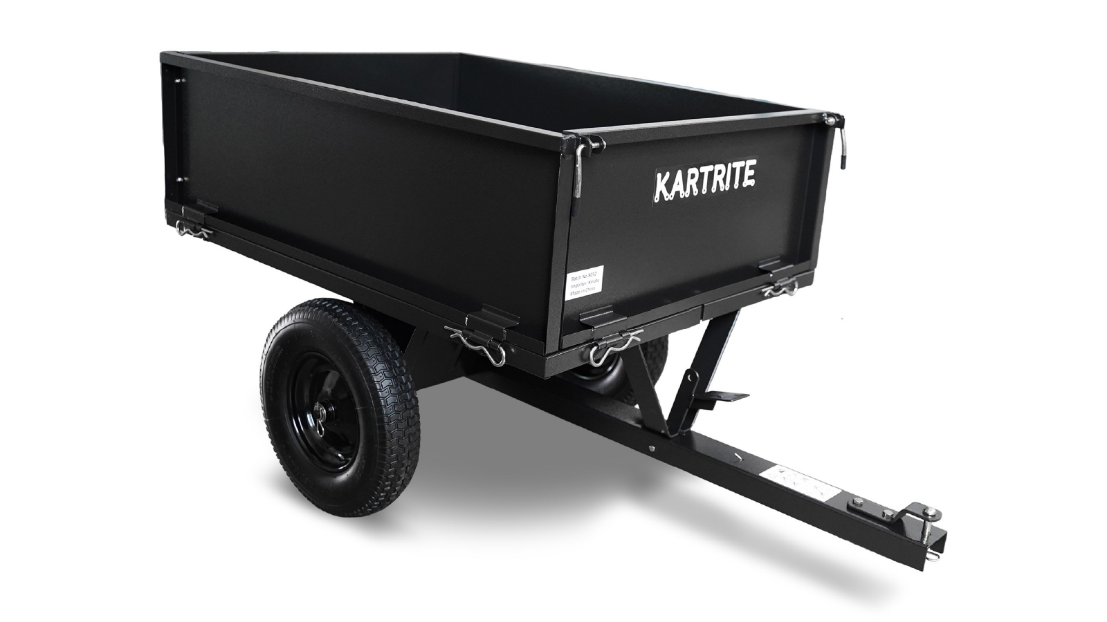 Kartrite 270kg Steel Dump Cart with Quick Release and Tow Behind Hitch ...