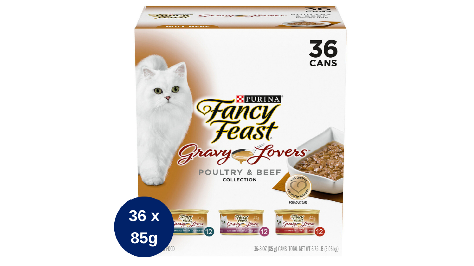 Fancy Feast 36 Pack Cat Food Gravy Lovers Collection Tins - 85g ...