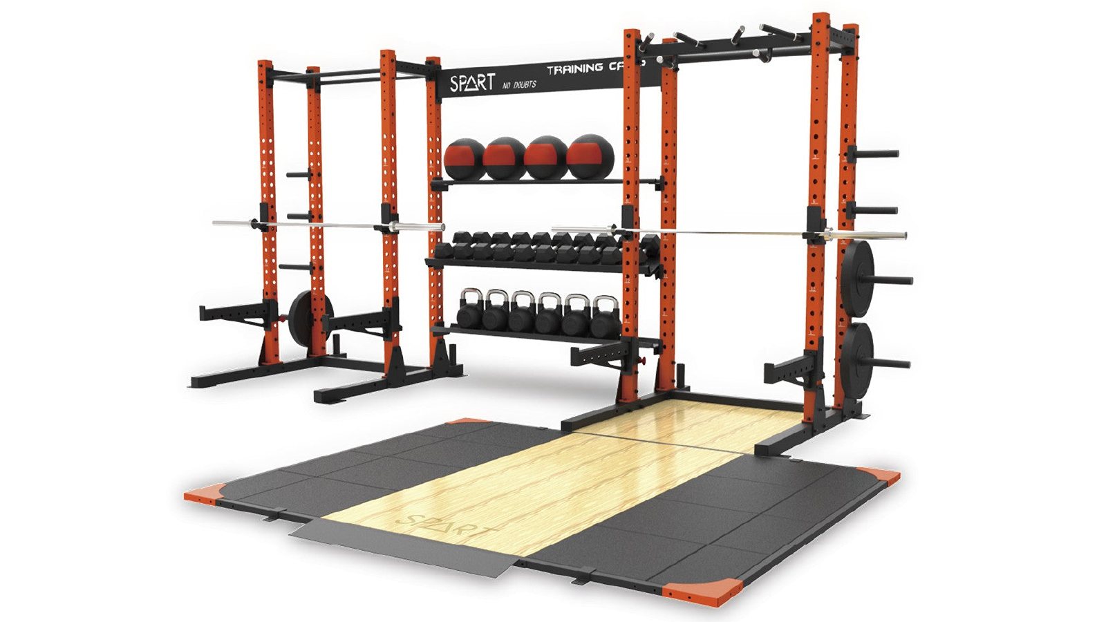 Spart Dual Power Rack with Integrated Storage Rack | Harvey Norman