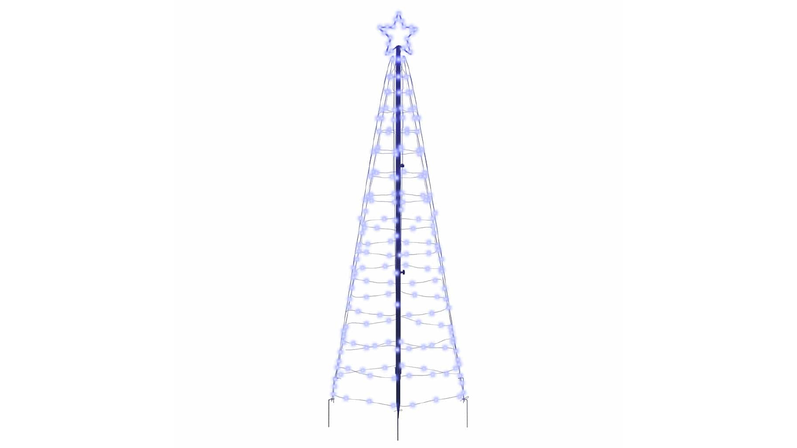 VidaXL 250 cm Iron LED Christmas Tree with Ground Spikes - Blue ...