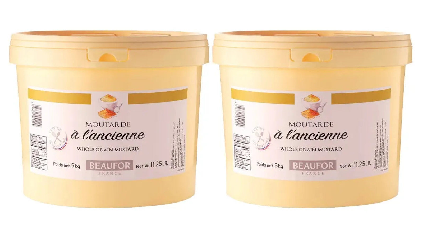 Beaufor 2 Pack of French Wholegrain Mustard Bucket - 5kg | Harvey Norman