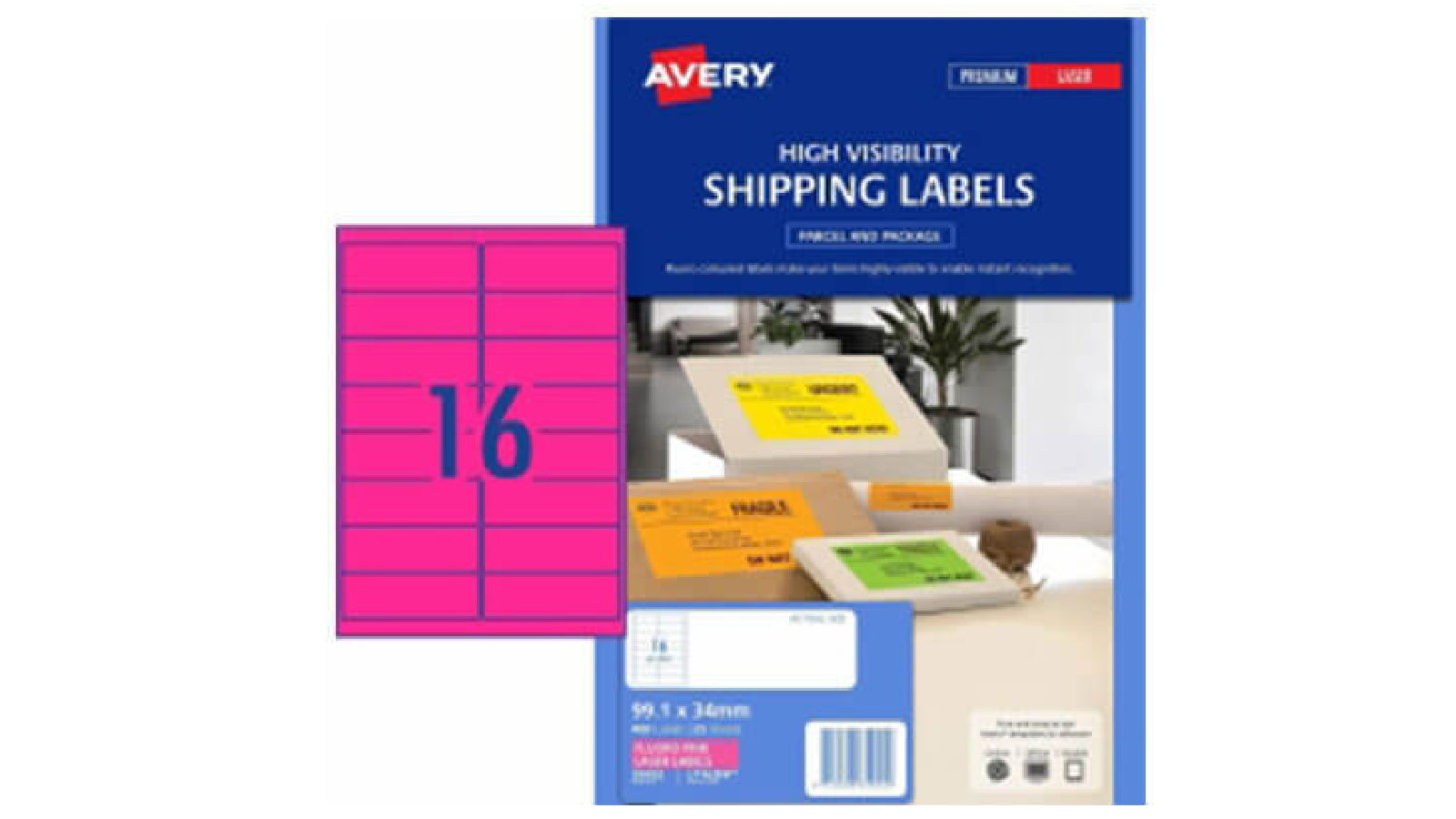 Latestbuy 25 Pack of 16/sheet Avery High Visibility Shipping Label ...