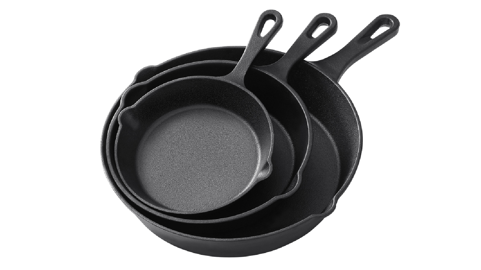 5 Star Chef 3 Piece of Cast Iron Non Stick Frying Pan | Harvey Norman