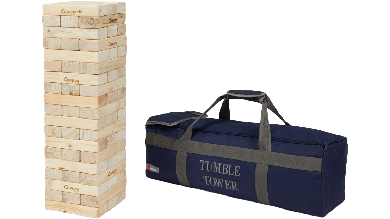 Uber 68cm To 120cm Tumble Tower Pine Oversized Jenga Style Game for All ...