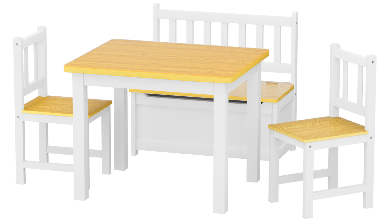 Bo Peep 4 Piece Solid Wood Top Kids Table and Chair Set | Harvey Norman