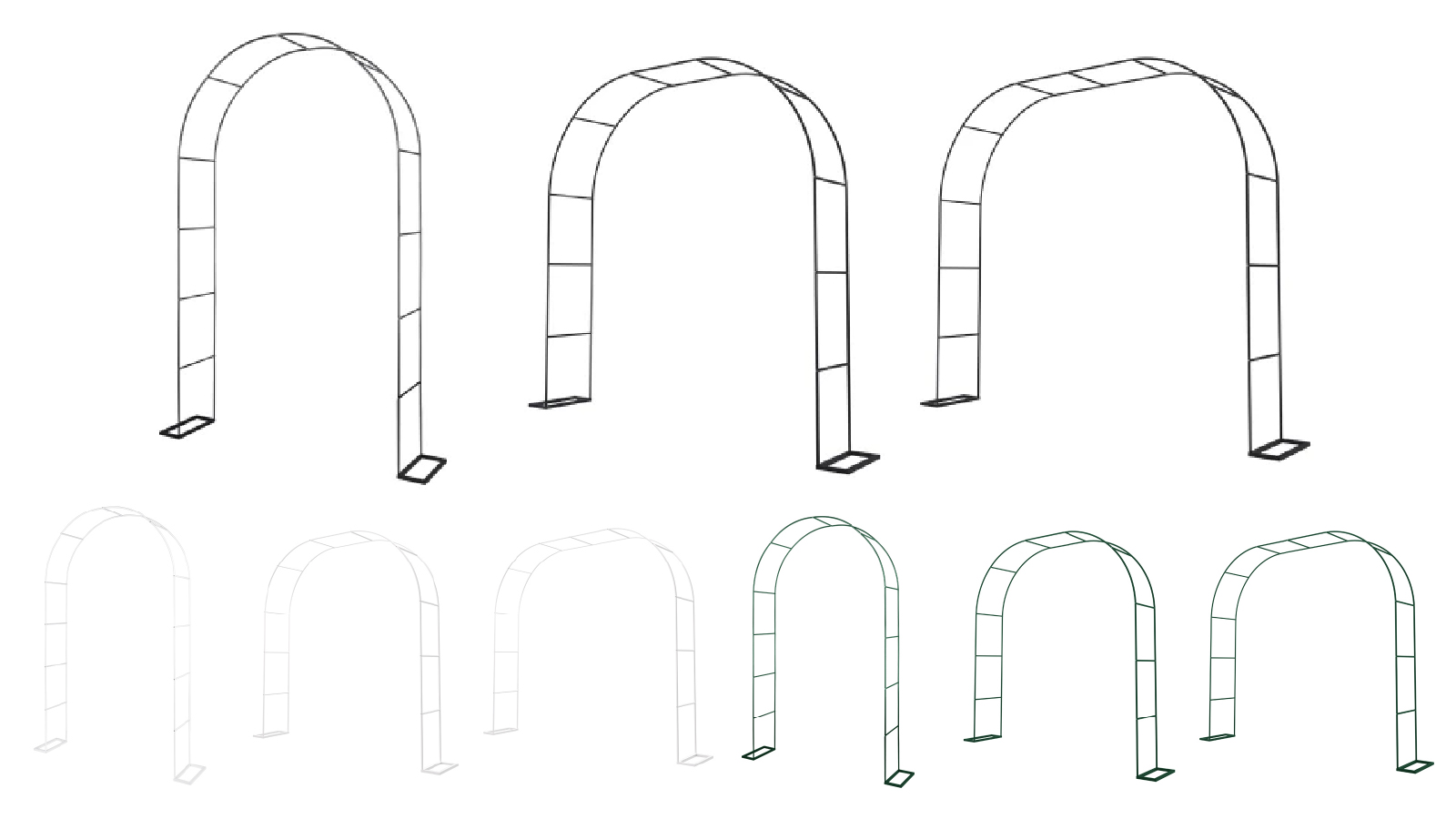 Garden Arches 200-240cm Adjustable Height Trellis Archway with Stand ...