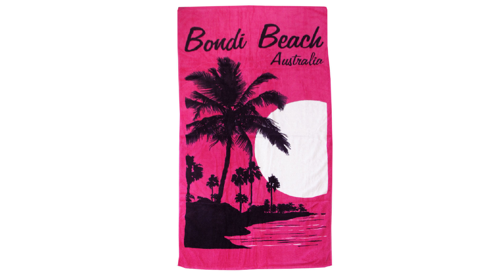 Aqua Blu 80 x 150 cm Bondi Beach Pink 100% Cotton Beach Towel | Harvey ...