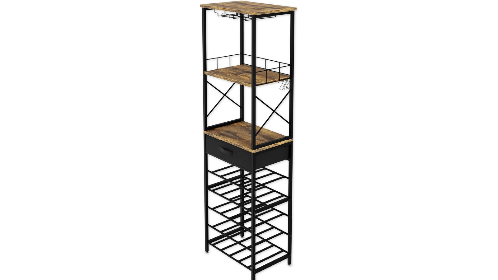 Carla Home Freestanding Wine Rack for 20 Bottles with Wood Countertop ...
