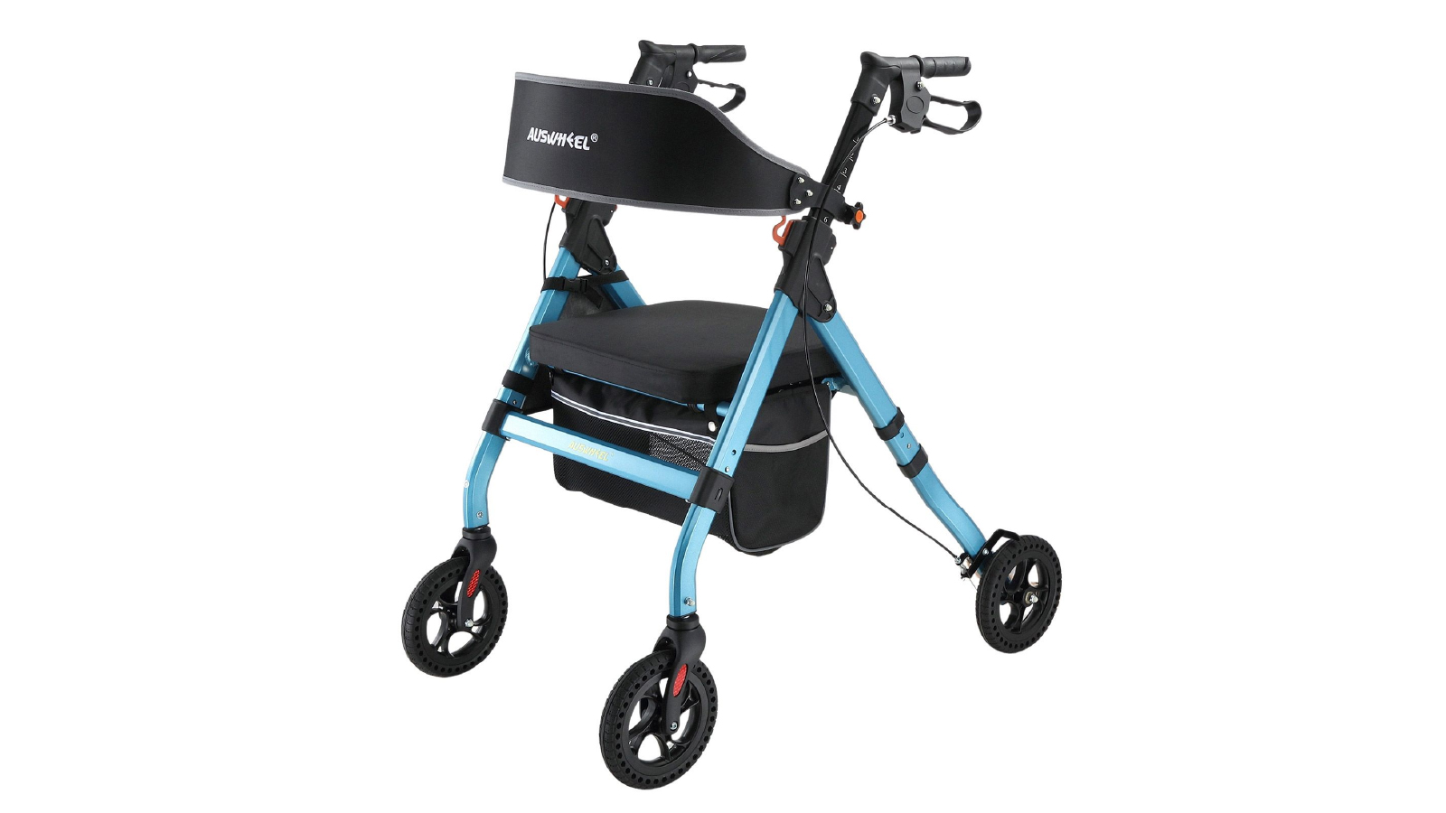 Auswheel 4 Wheel Rollator Walker Aluminum with Seat Lightweight ...