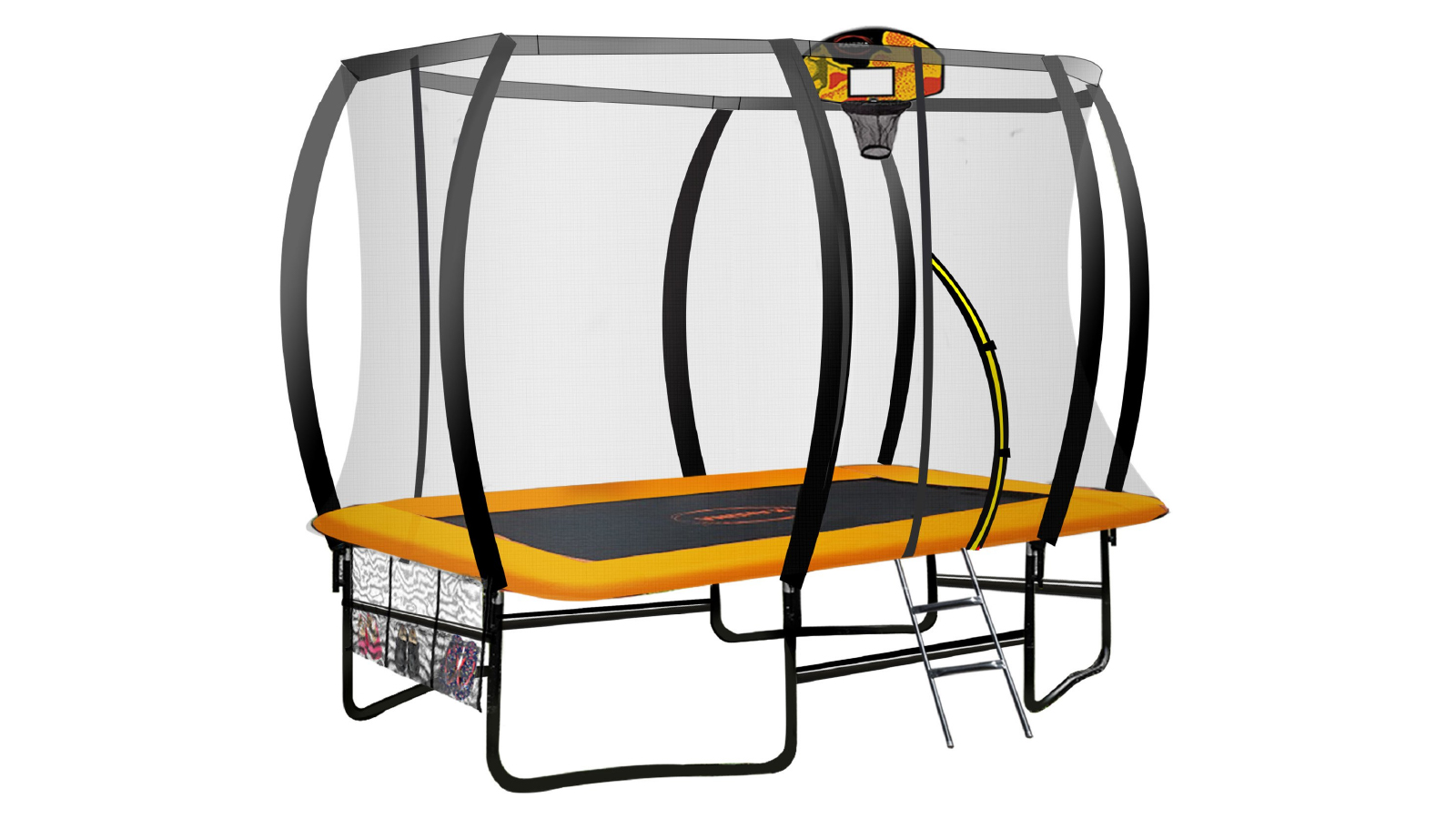 Kahuna 6 x 9 Feet Rectangular Jumbo Outdoor Trampoline with Basketball ...