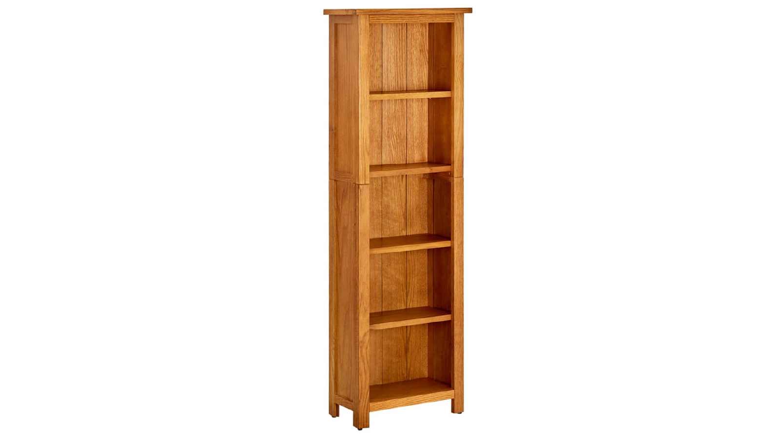 VidaXL 45 x 22 x 140cm 5 Tier Solid Oak Wood Bookcase | Harvey Norman
