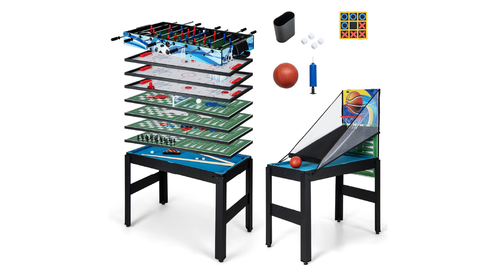 Costway 14 in 1 Combo Game Table Set Multi Game Table with Foosball Air ...