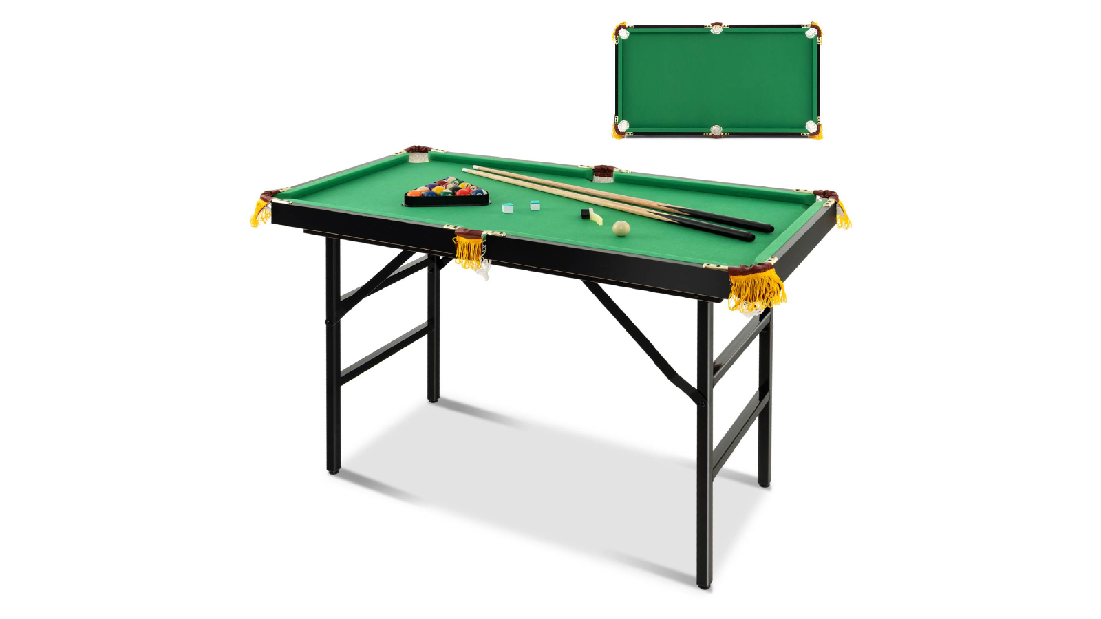 Costway Portable Game Toy Snooker Pool Foldable Mini Billiard Table Set ...