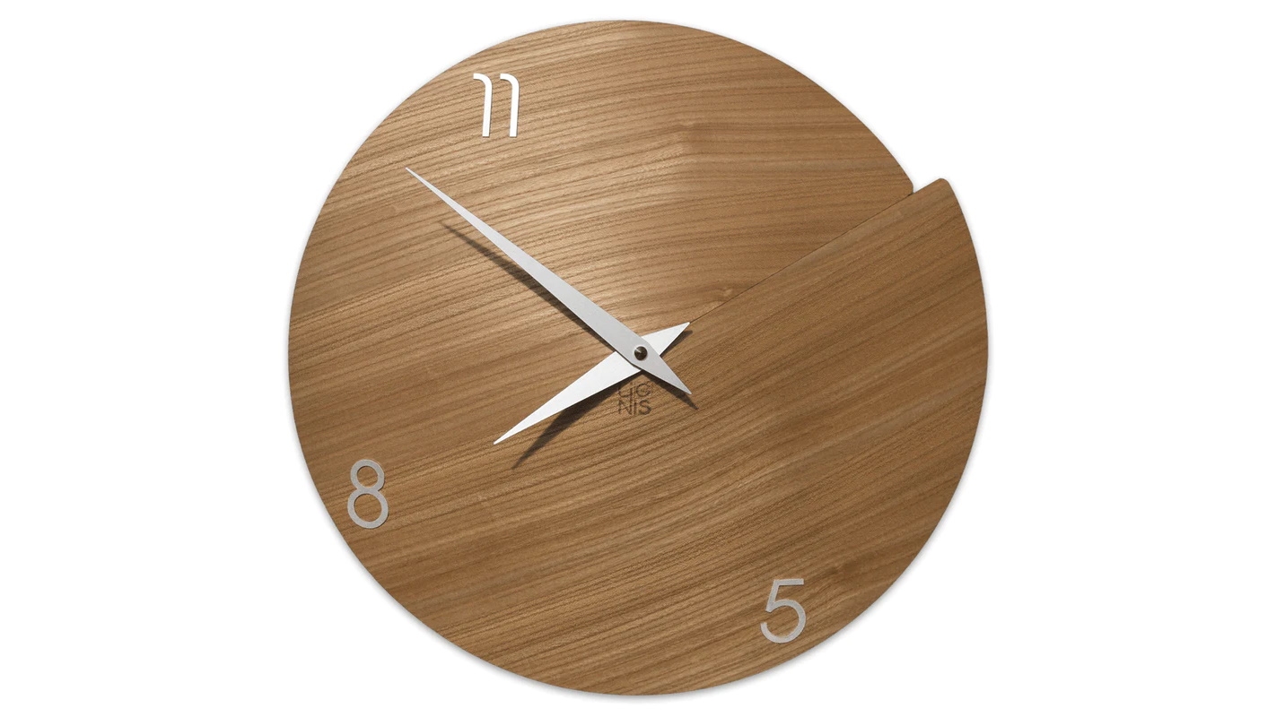 Lignis Vulcano Elm Numbers Wall Clock | Harvey Norman