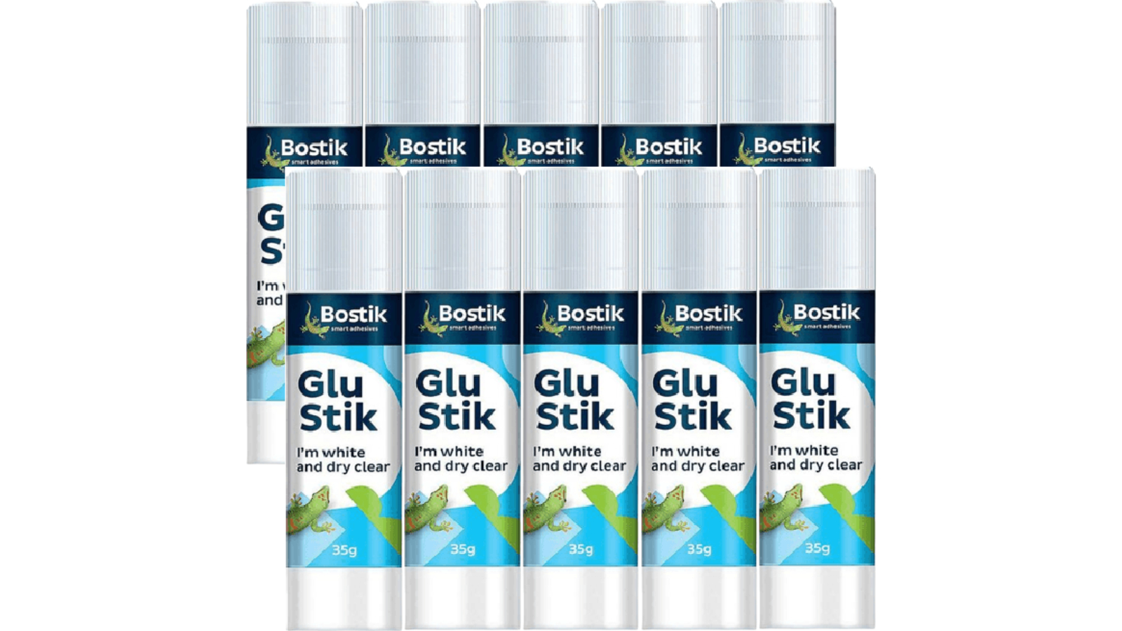 Bostik Pack of 10 Clear Glue Stick - 35g | Harvey Norman