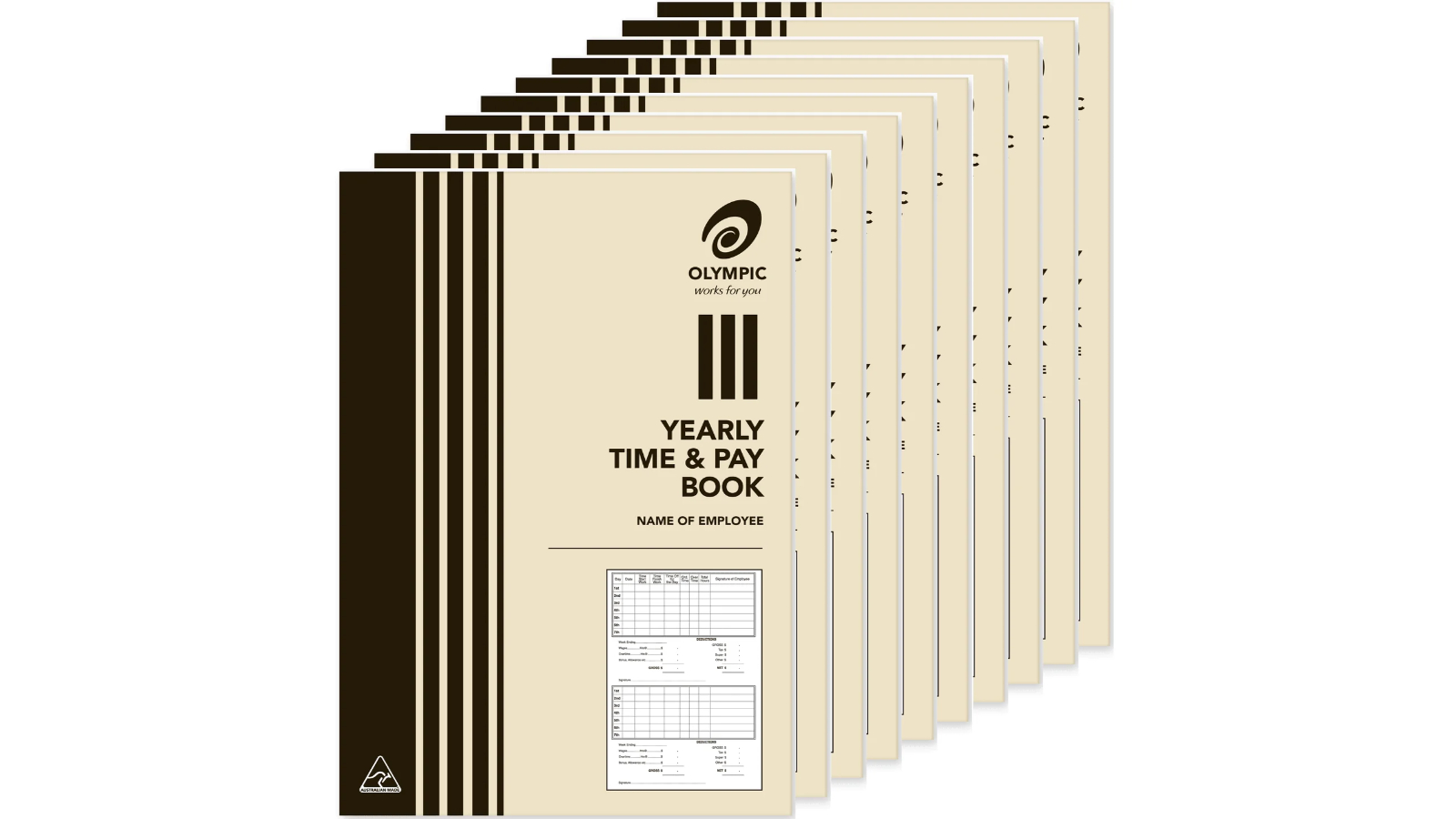Olympic Pack of 10 Yearly Time and Pay Book | Harvey Norman