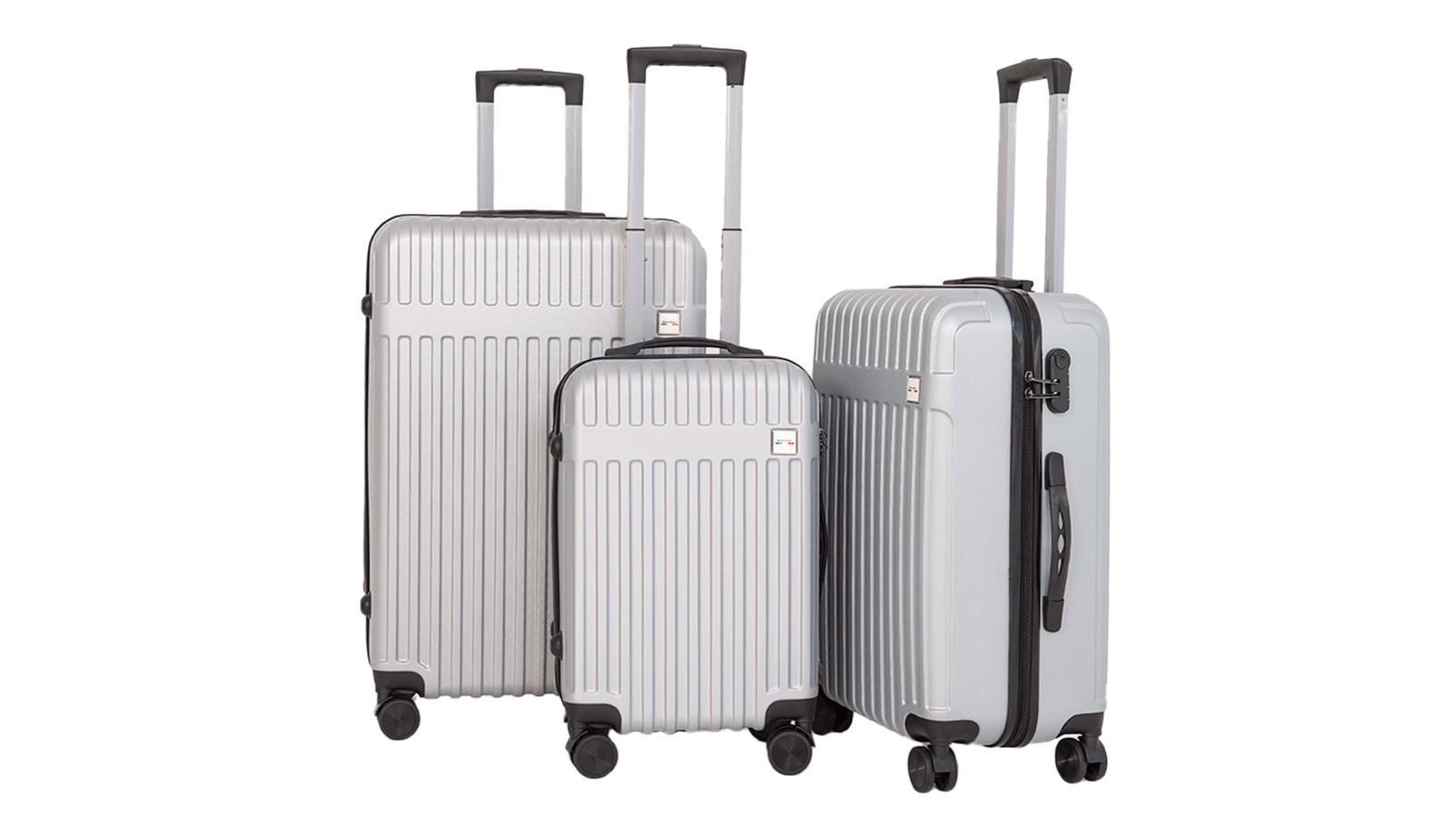 Milano Decor 3 Piece Luggage Set - Silver | Harvey Norman