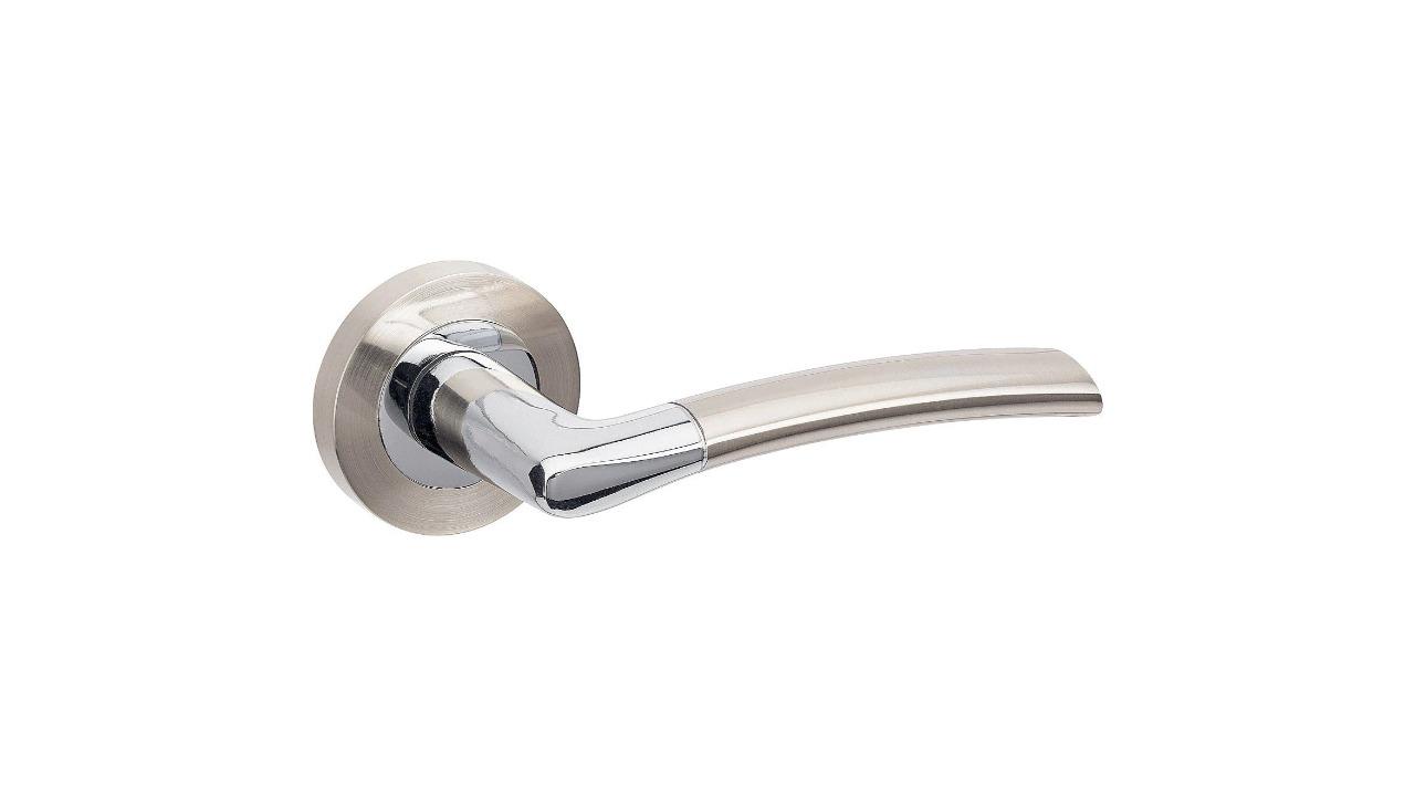 Complete Doors Online Luxe Brushed Nickel/Chrome Plate Privacy Lever ...