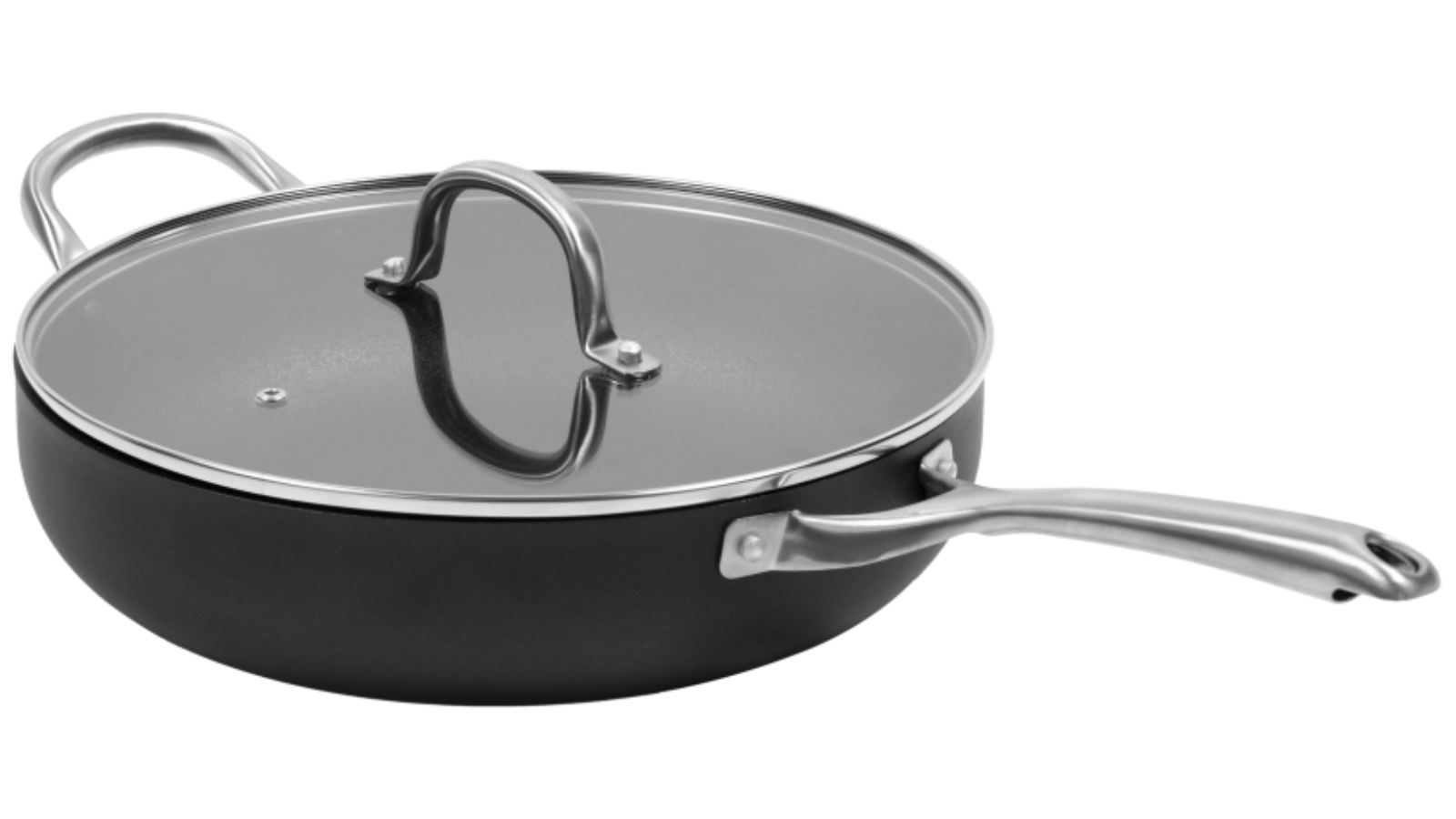 Gourmet Kitchen Meteore Non-Stick Deep Frypan with Flat Lid and Helper ...