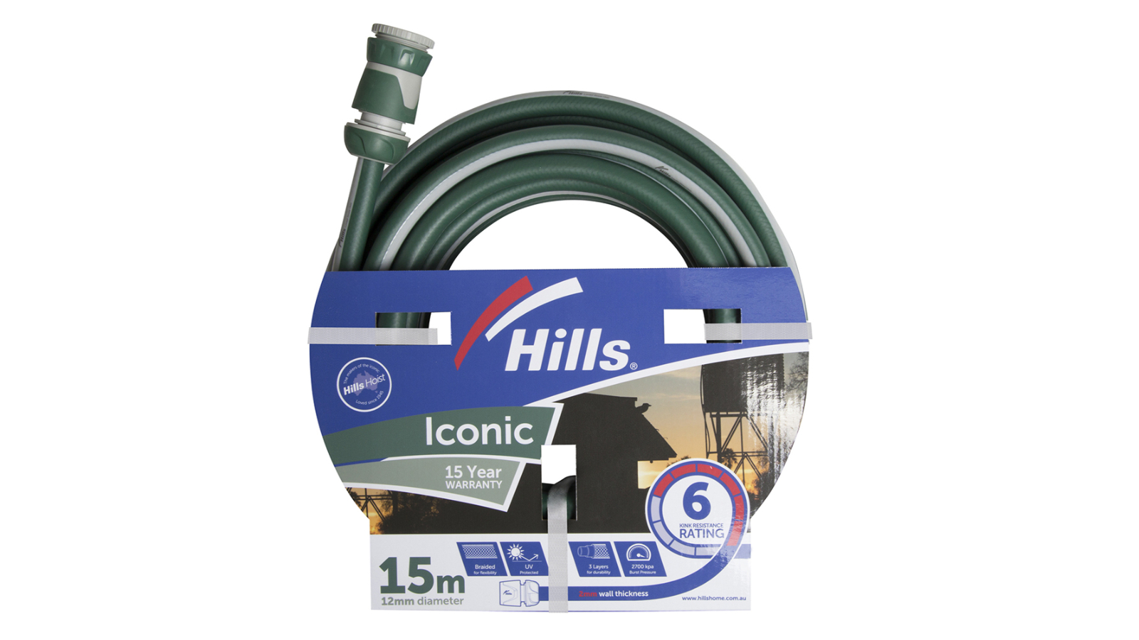 Hills Green Iconic Garden Watering Hose Kink Resistant - 1500cm ...