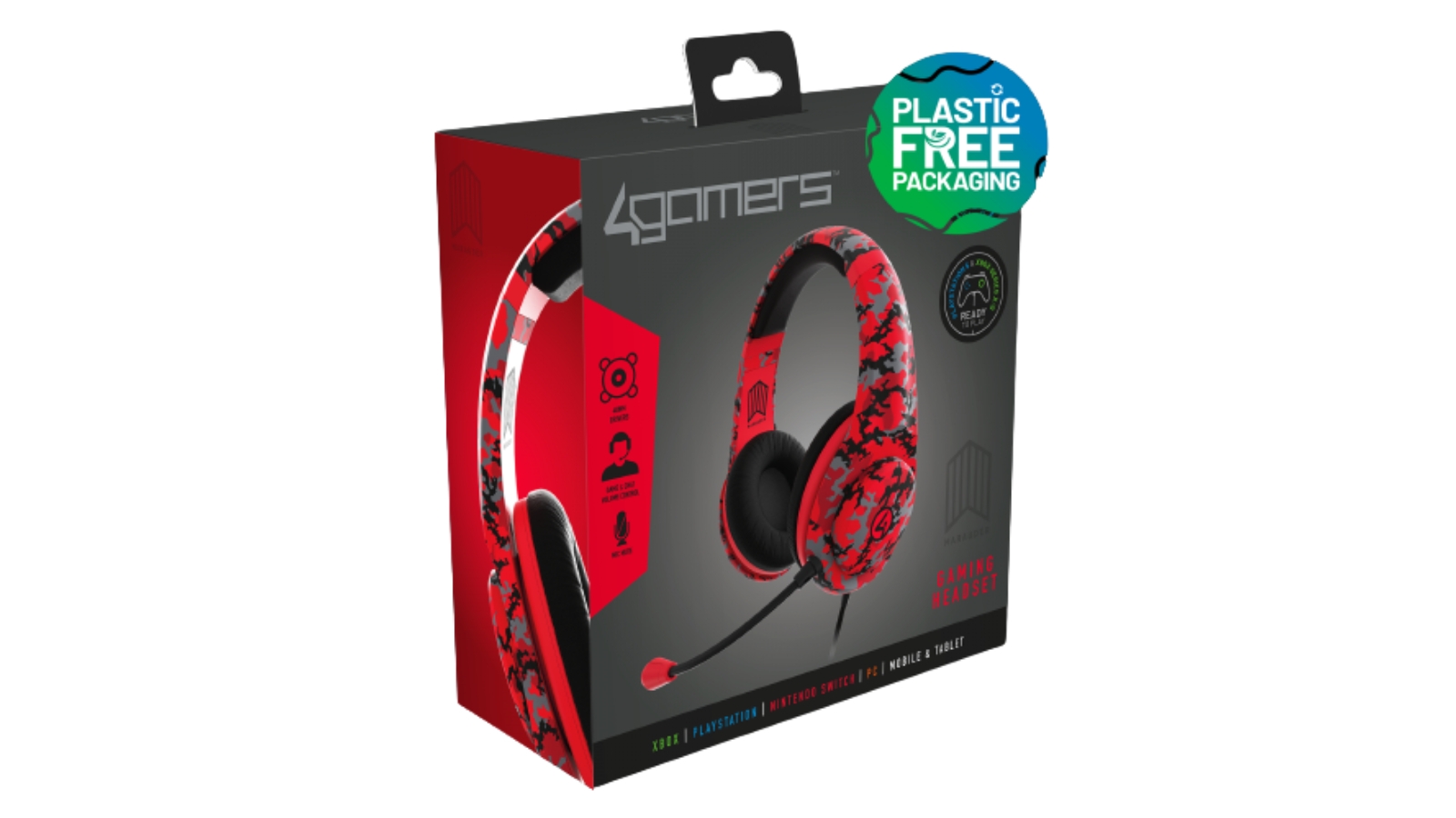 4Gamers XP Marauder Edition Gaming Headset - Red Camouflage | Harvey Norman
