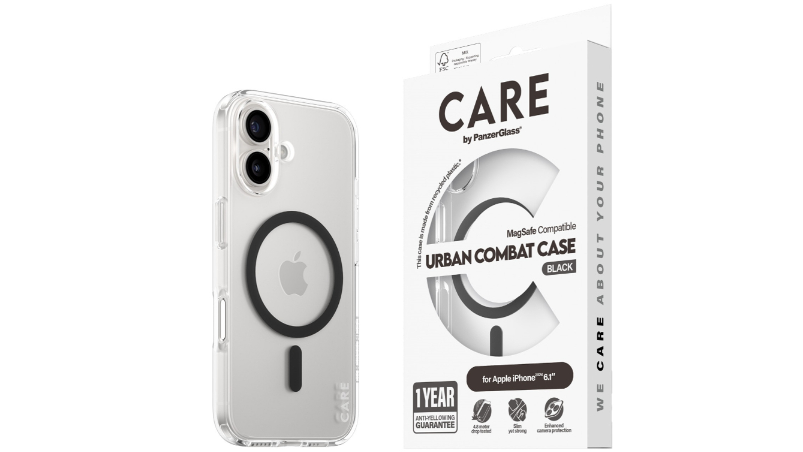 PANZER CARE Fashion MagSafe Case for iPhone 16 - Black | Harvey Norman