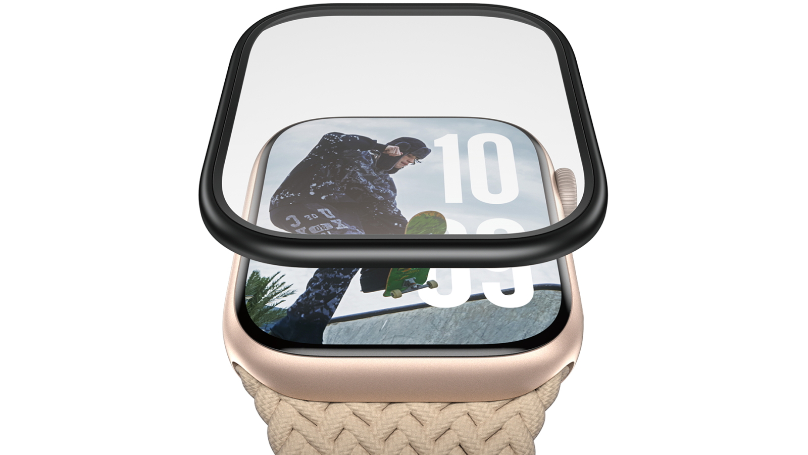 PanzerGlass Screen Protector with Black Metal Frame for Apple Watch ...