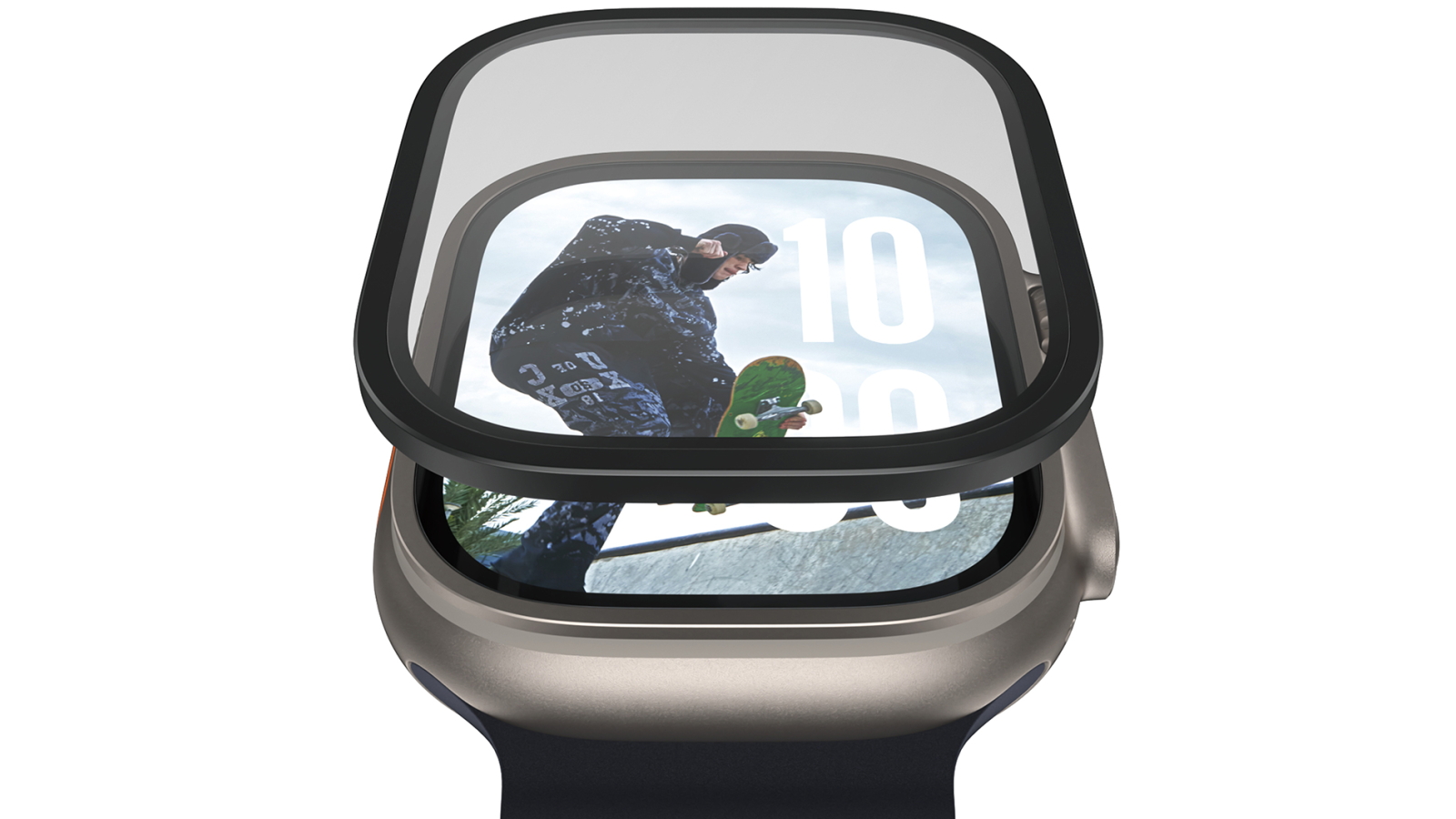 PanzerGlass Screen Protector with Black Metal Frame for Apple Watch ...