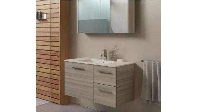 Timberline Austin 900mm Wall-Hung Vanity with Centre Bowl Alpha Ceramic ...