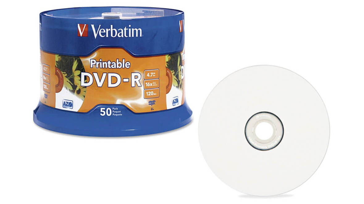 Verbatim 50-Pack 4.7GB Inkjet Printable DVD-R - White | Harvey Norman