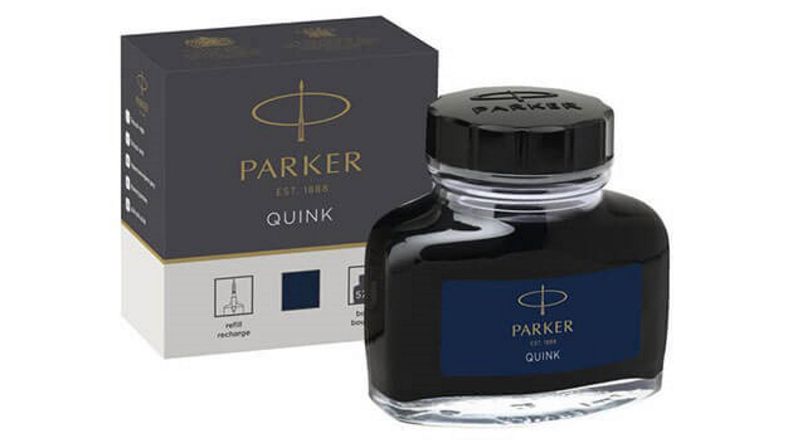 Parker Quink Permanent Ink Bottle - Blue/Black | Harvey Norman