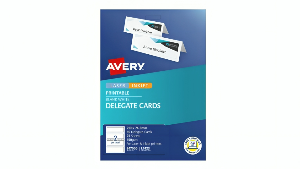 Latest Buys Pack of 25 Avery Delegate 21 x 7.425cm Card Laser Label - 2 ...