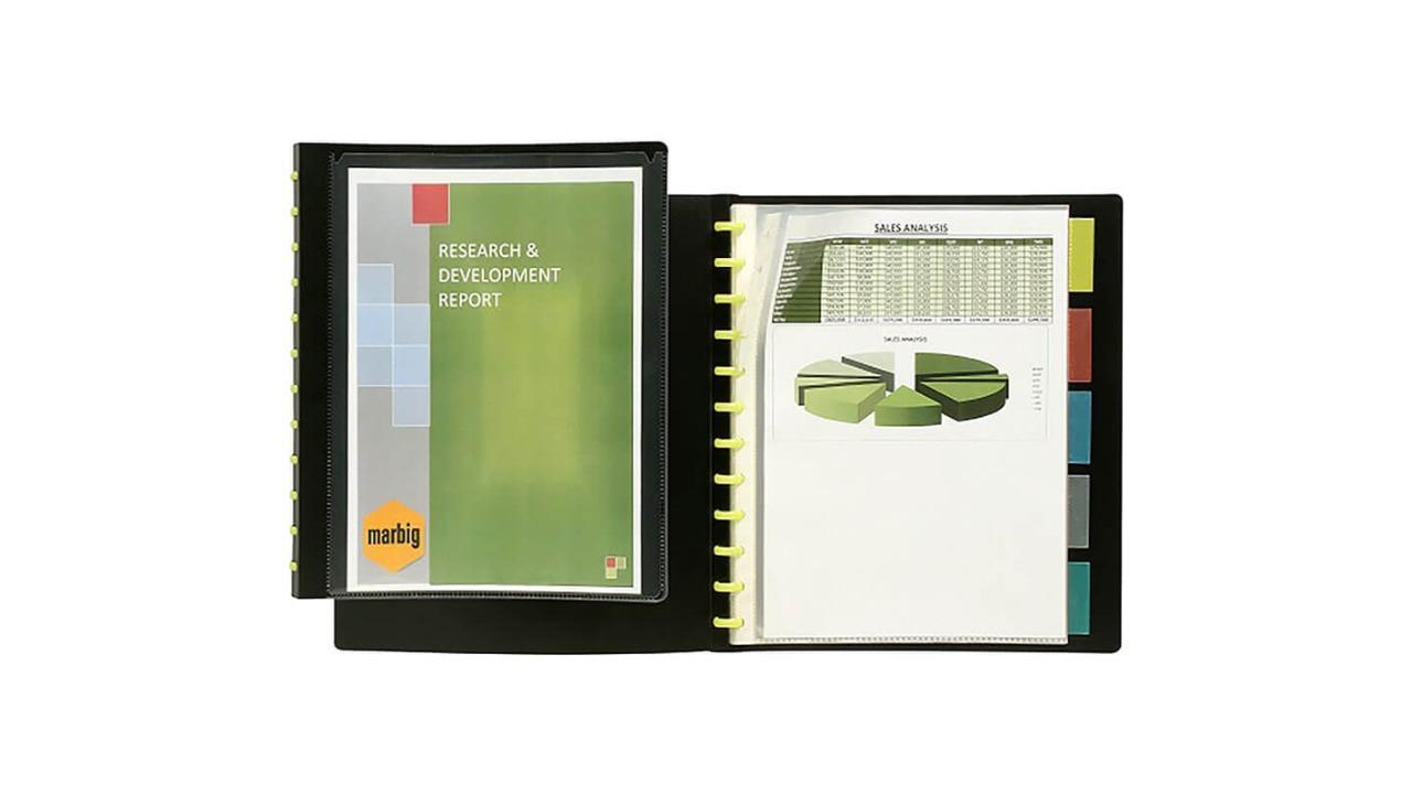 Marbig Kwik Zip Insert Cover and 5 Divider A4 Display Book | Harvey Norman