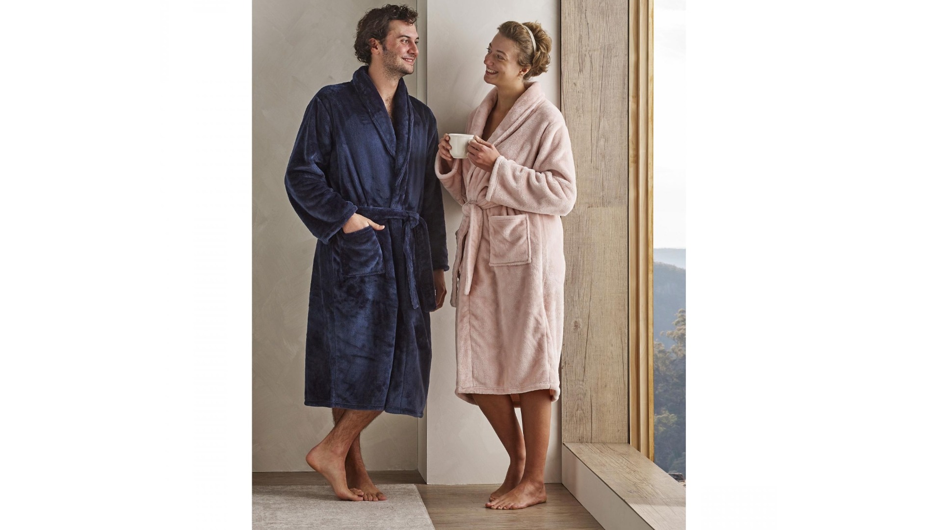 Silk Touch Blush Luxury Bathrobe | Harvey Norman