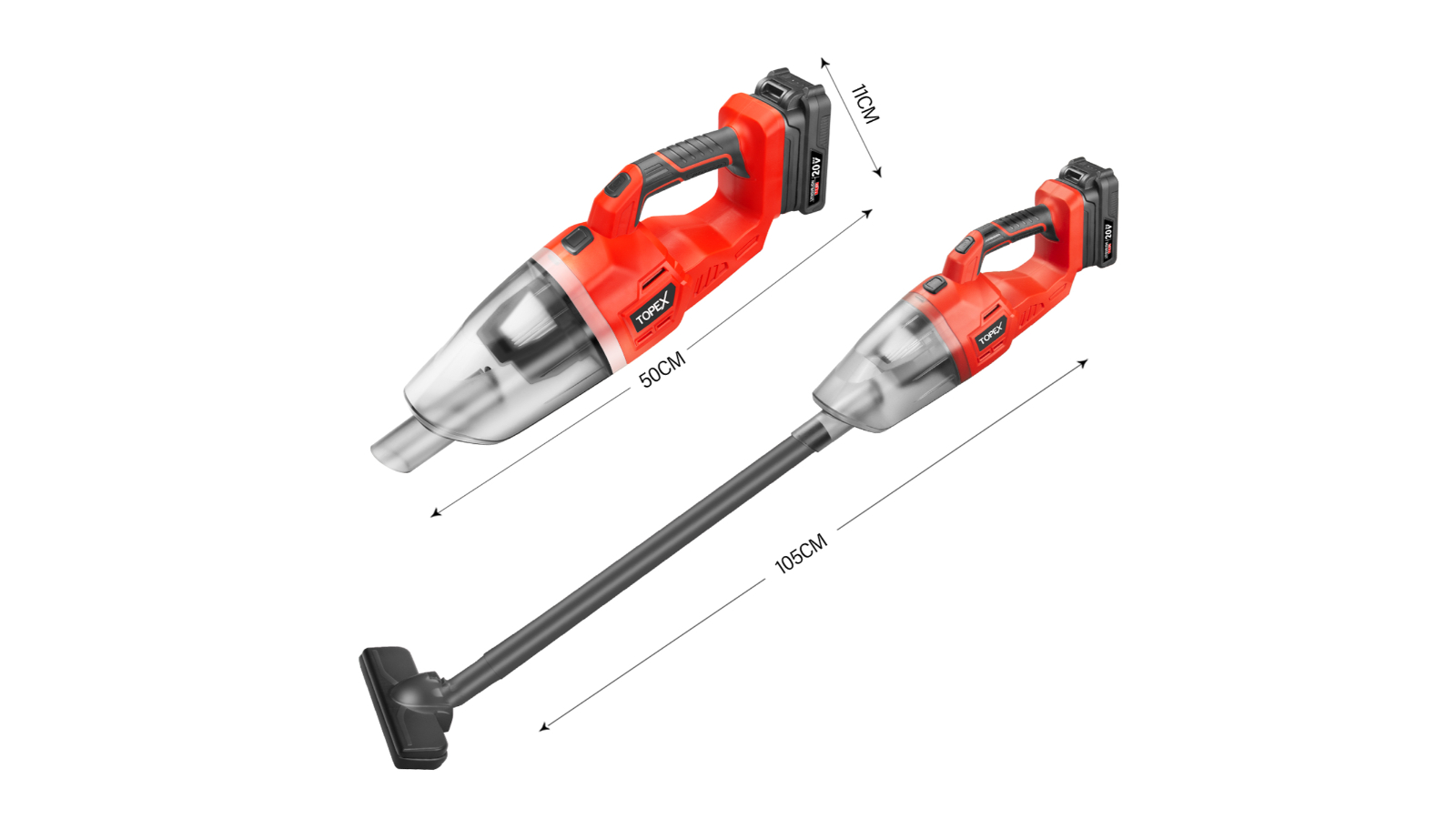 TOPEX 20V Cordless Handheld Vacuum Cleaner for Home and Car with ...