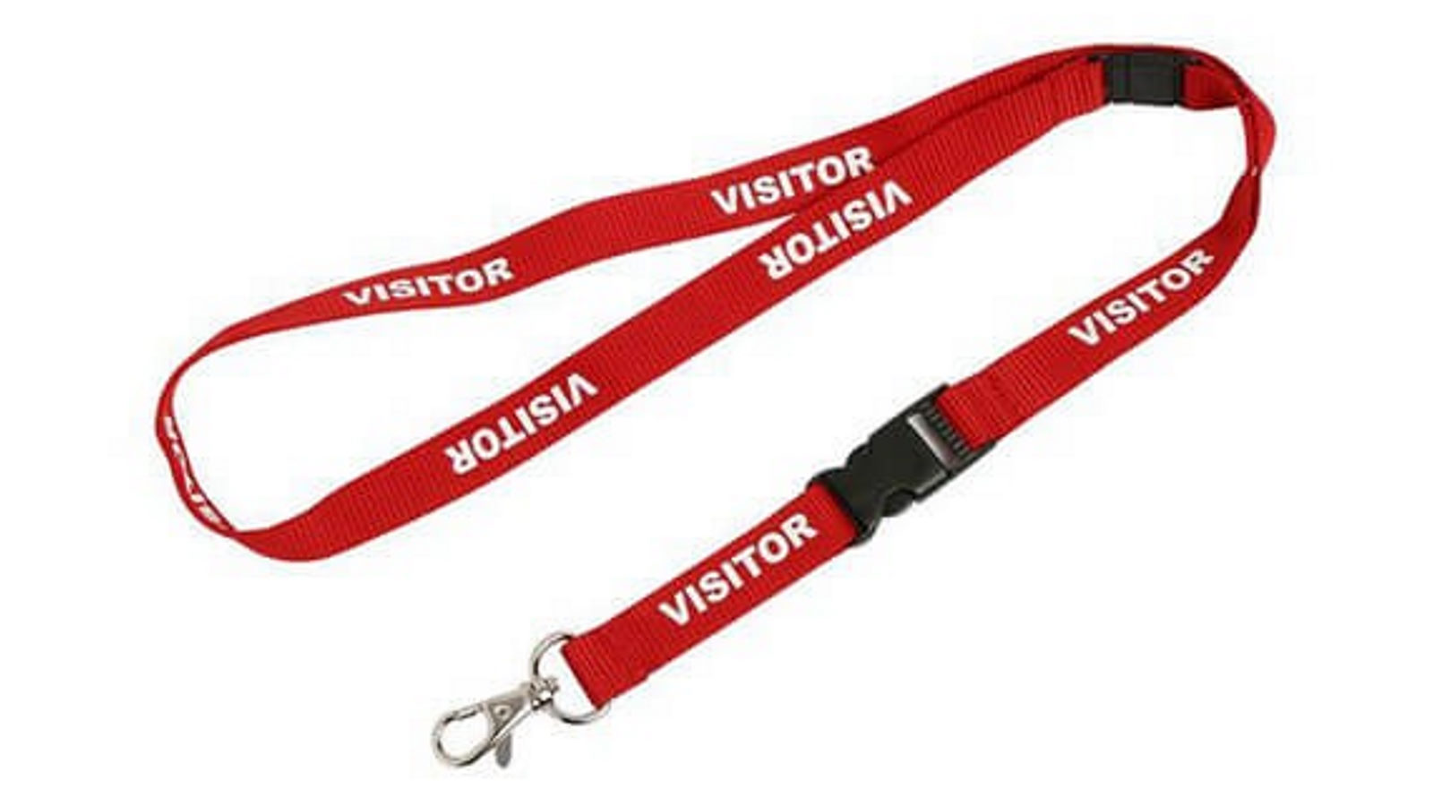 Rexel Pack 5 Printed Lanyard - Visitor Red | Harvey Norman