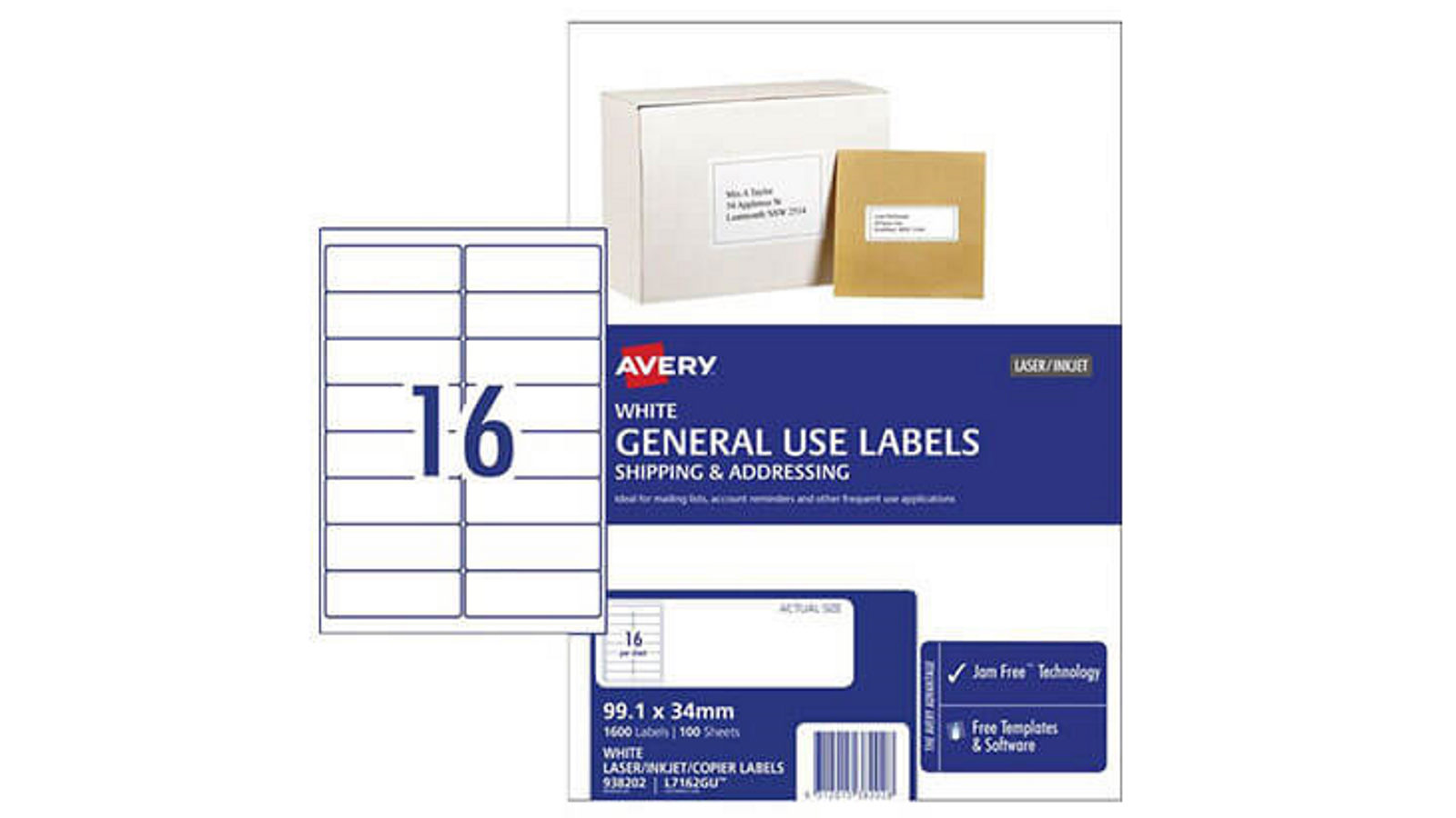 LatestBuy Pack of 100 x 16 Avery Copier/Laser Label - White | Harvey Norman