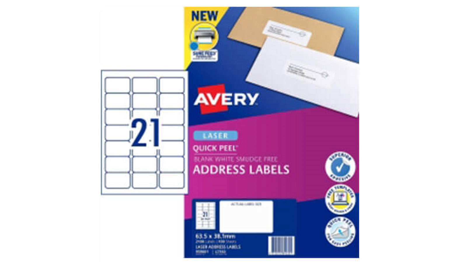 LatestBuy Pack of 100 x 21 Avery Laser Address Label - White | Harvey ...