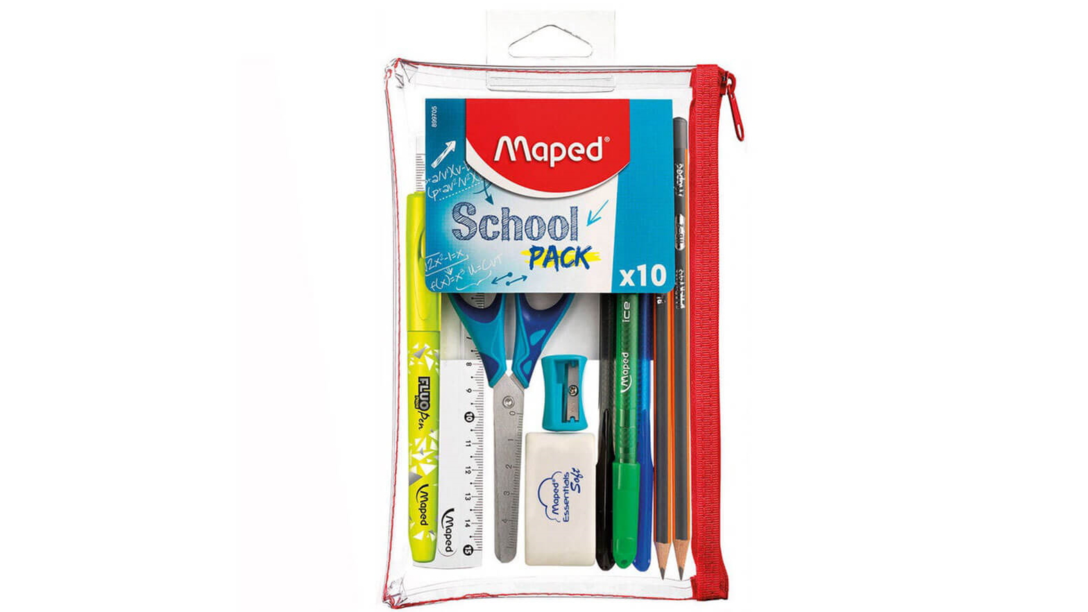 Maped 10-Pack Transparent Pencil Case Student Kit | Harvey Norman